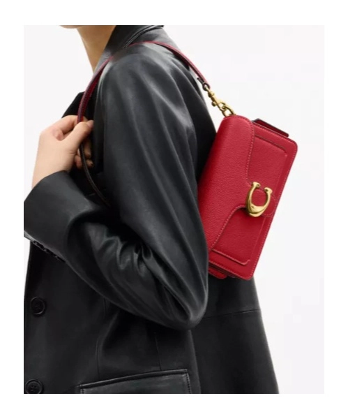 COACH Logo-plaque Pebbled-leather Shoulder Bag