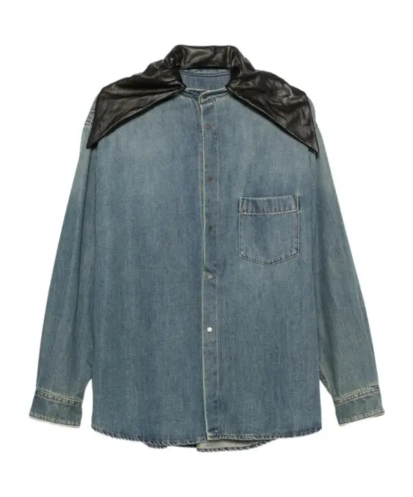 DARKPARK Color-block Collar Denim Shirt