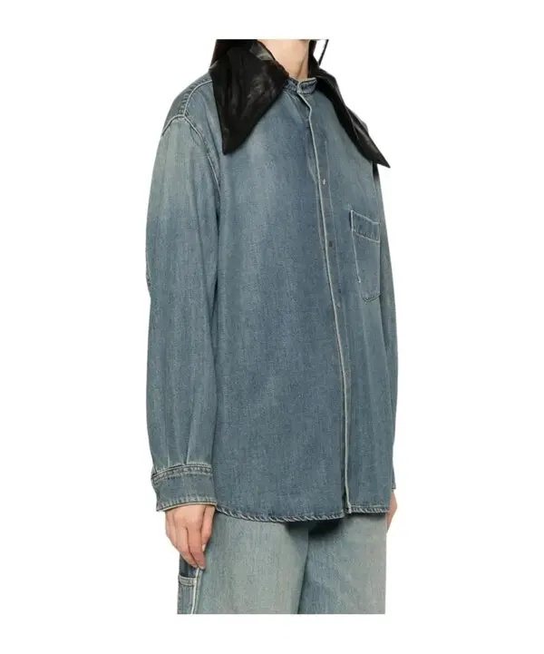 DARKPARK Color-block Collar Denim Shirt