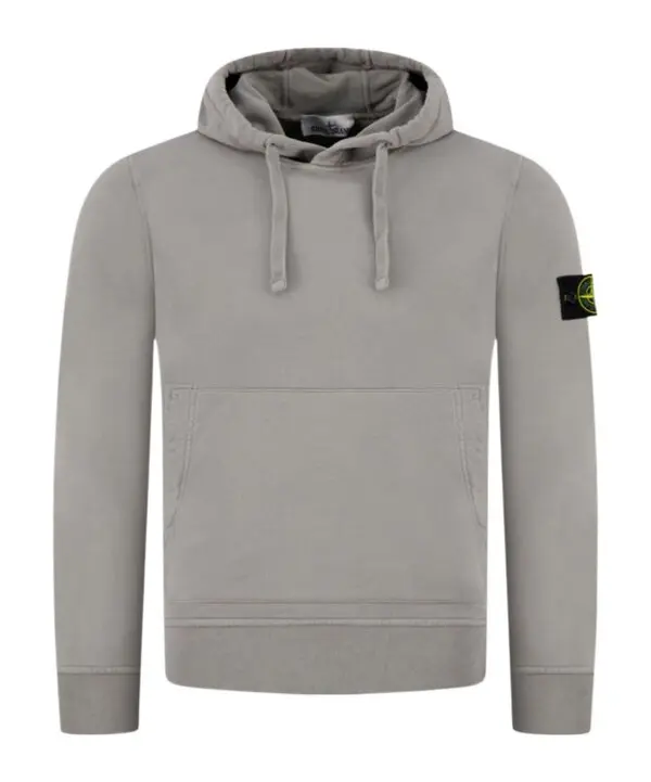 Stone Island Logo Patch Straight Hem Hoodie