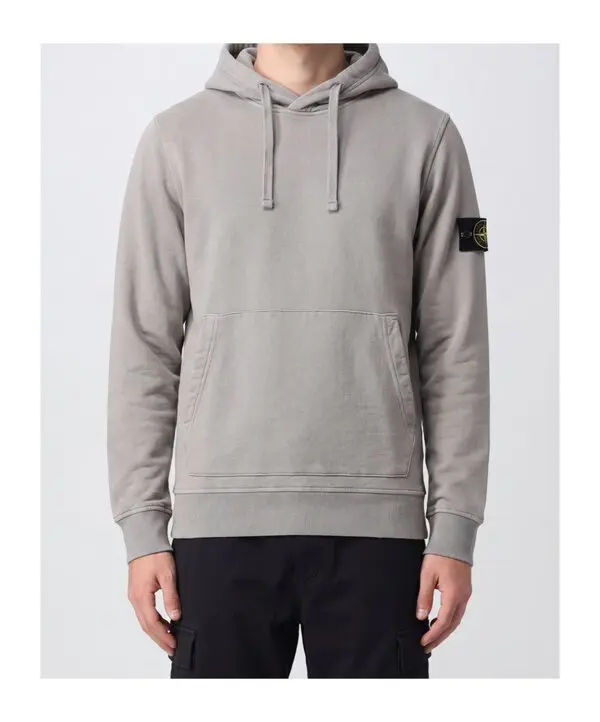 Stone Island Logo Patch Straight Hem Hoodie