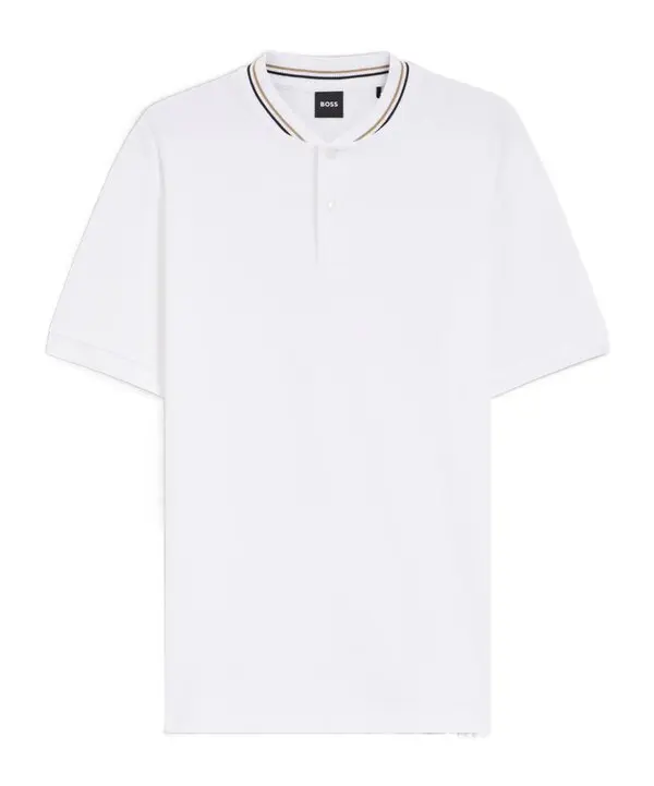 Hugo Boss Tipped Collar Buttoned Polo Shirt - White