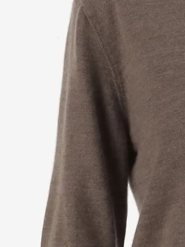 THE ROW Long Sleeve V-neck Sweater With Lateral Slits - Brown