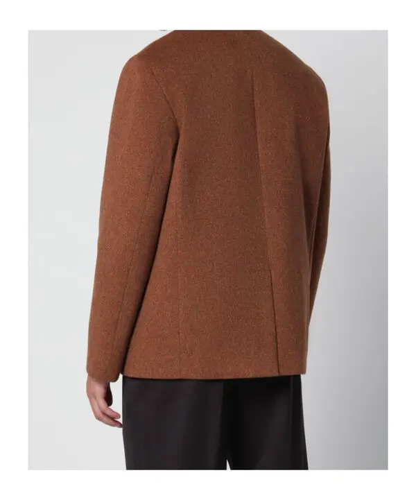 Loro Piana Long Sleeve Button-up Jacket With Leather Trim