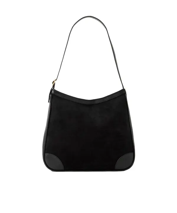 NILI LOTAN Trimmed Suede Shoulder Bag