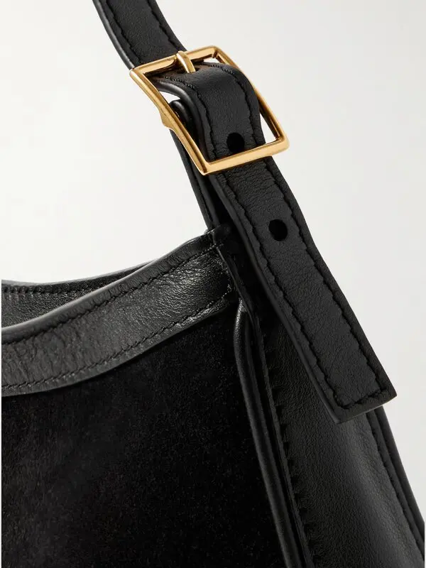 NILI LOTAN Trimmed Suede Shoulder Bag