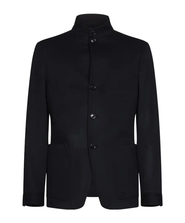 Zegna Stand Collar Patch Pocket Jacket