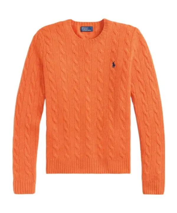 Polo Ralph Lauren Pony-embroidered Cable-knit Sweater - Orange