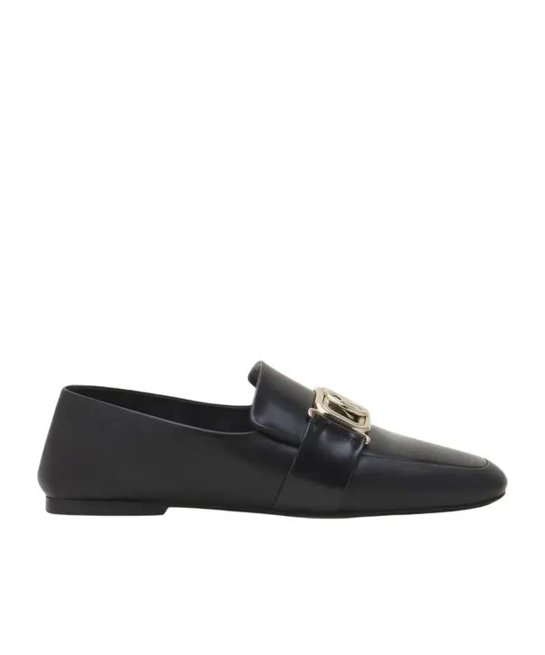 LANVIN Logo Plaque Leather Loafers