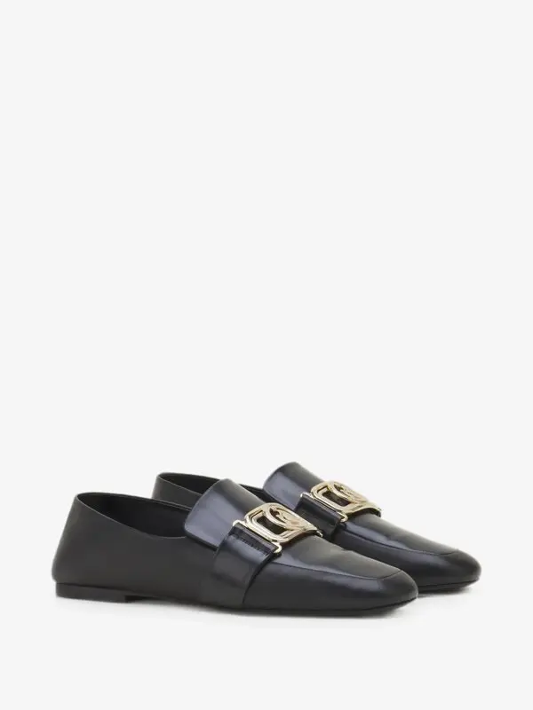 LANVIN Logo Plaque Leather Loafers