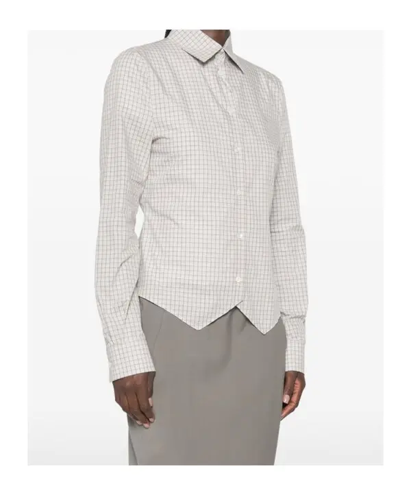MAISON MARGIELA Checked Long Sleeve Shirt - Beige