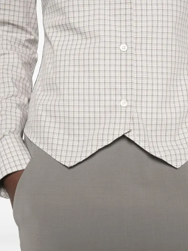 MAISON MARGIELA Checked Long Sleeve Shirt - Beige