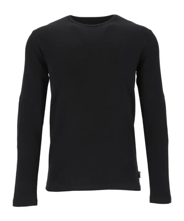 MAISON MARGIELA Long Sleeve Knitted Top With Contrasting Elbow Patches - Black