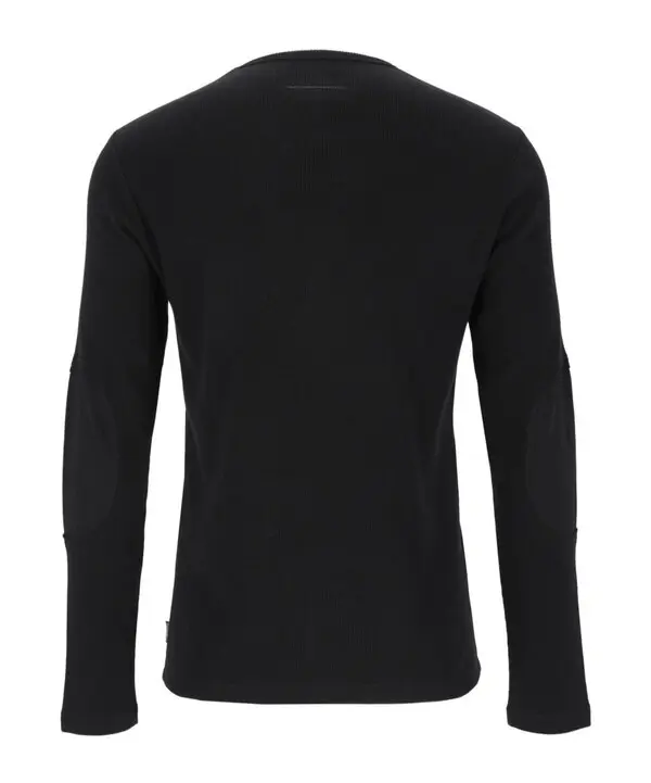 MAISON MARGIELA Long Sleeve Knitted Top With Contrasting Elbow Patches - Black