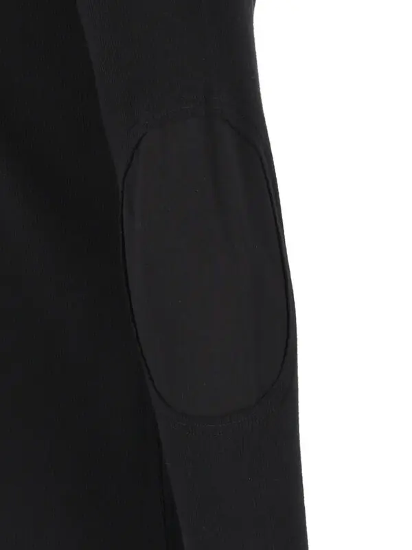 MAISON MARGIELA Long Sleeve Knitted Top With Contrasting Elbow Patches - Black