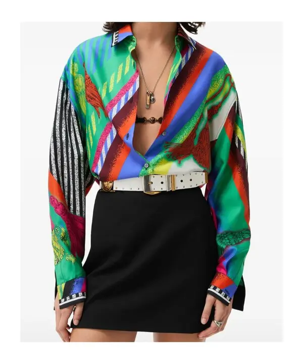 Versace Printed Silk Twill Shirt - Multicolor
