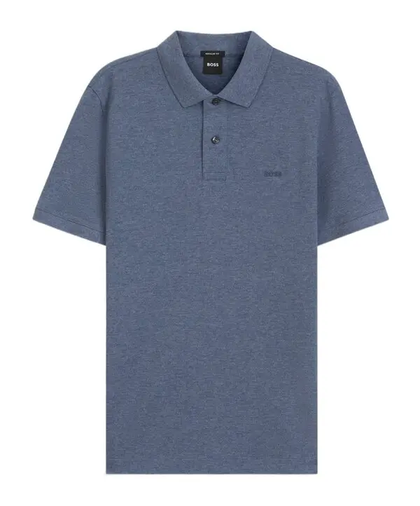 Hugo Boss Logo Embroidered Polo Shirt - Blue