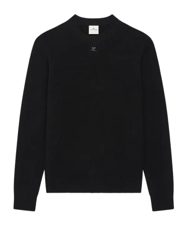 COURREGES Logo-embroidered Crew-neck Sweater