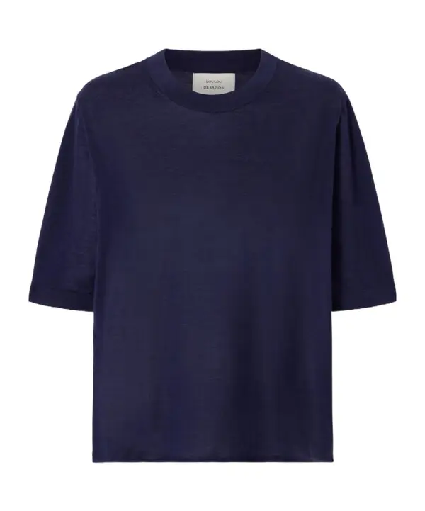 Loulou De Saison Dark Blue Knit Top - Black