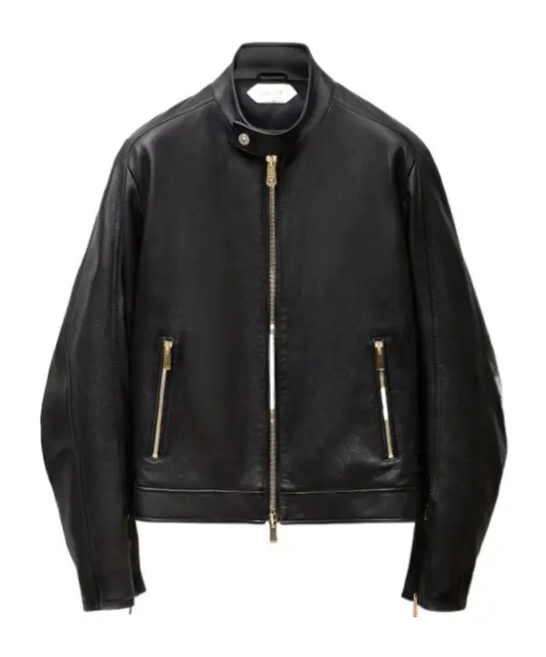 Versace Leather Biker Jacket With Medusa Hardware