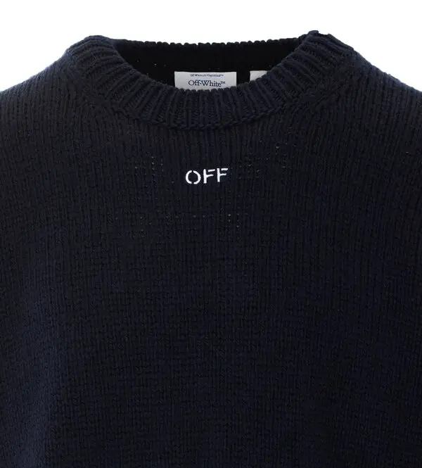 Off-White Long-sleeve Crew-neck Sweater