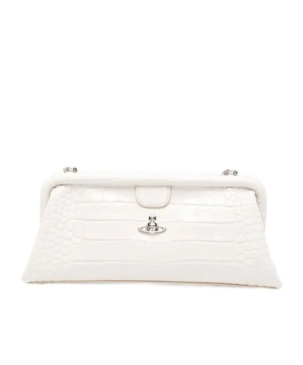 VIVIENNE WESTWOOD Orb Croc-effect Clutch Bag