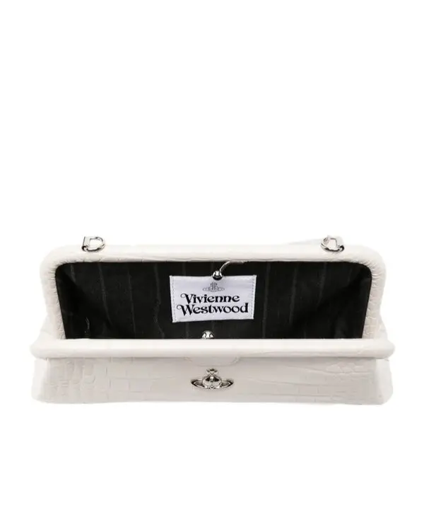VIVIENNE WESTWOOD Orb Croc-effect Clutch Bag