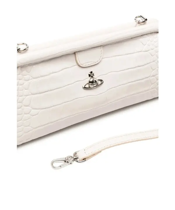 VIVIENNE WESTWOOD Orb Croc-effect Clutch Bag