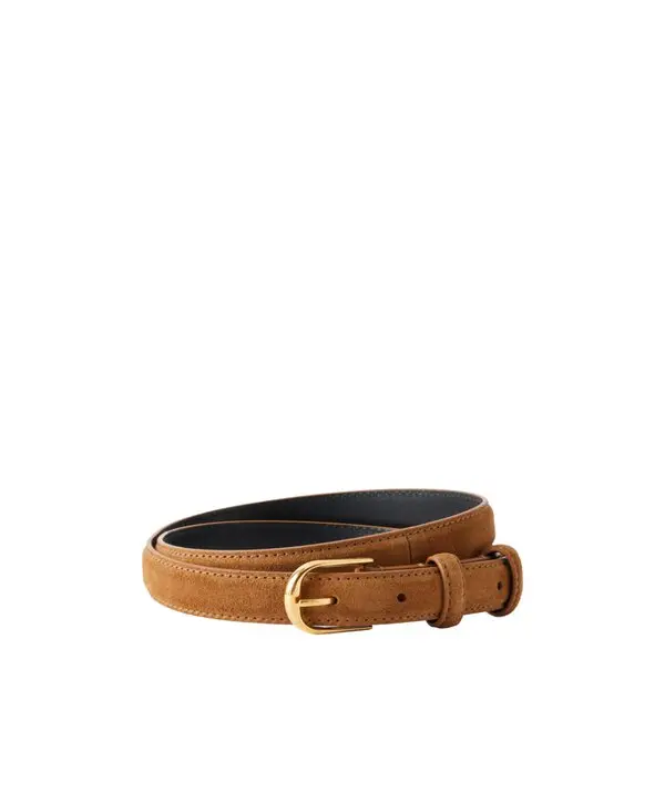 NILI LOTAN Jane Suede Belt - Brown