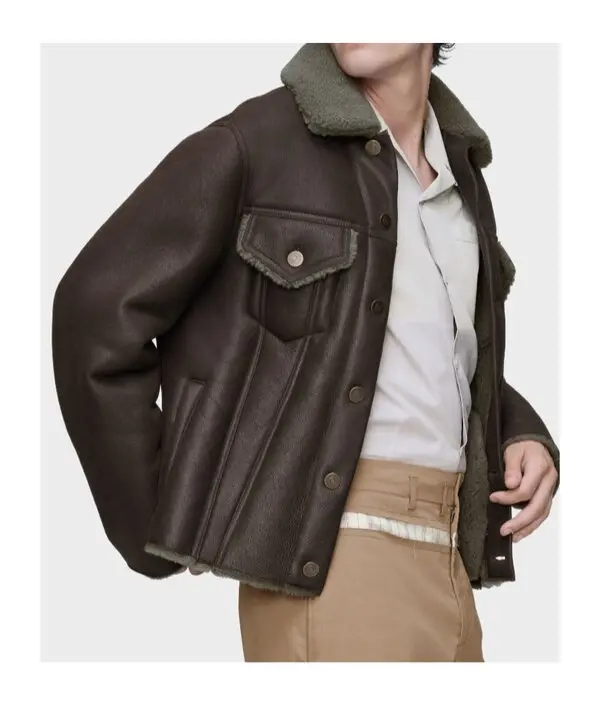 MAISON MARGIELA Waxed Shearling Jacket