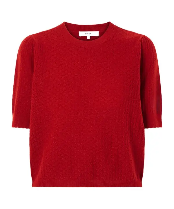 FRAME Short Sleeve Knit Top - Red