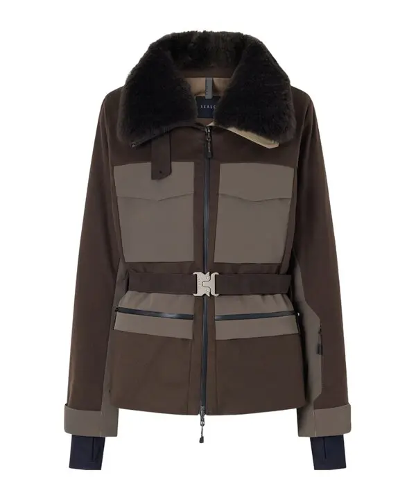 Sease Belted Wool And Cashmere-blend Down Ski Jacket With Shawl Collar
