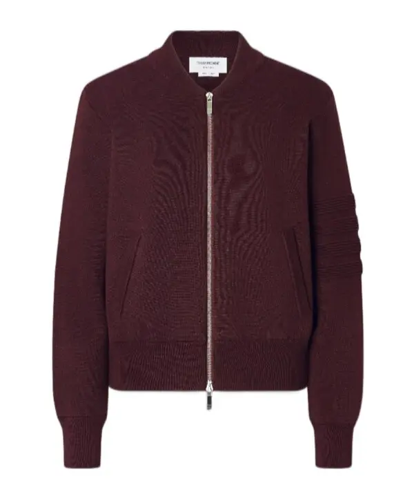 Thom Browne Ottoman Milano Stitch 4-bar Bomber Jacket