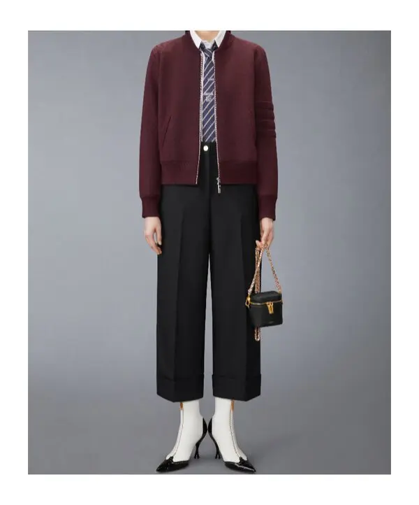 Thom Browne Ottoman Milano Stitch 4-bar Bomber Jacket