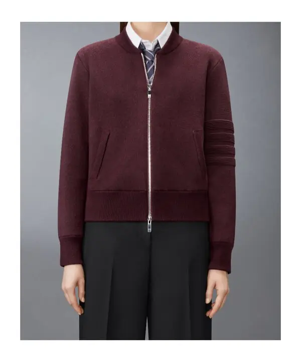 Thom Browne Ottoman Milano Stitch 4-bar Bomber Jacket