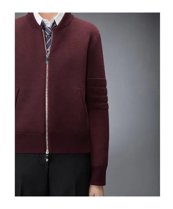 Thom Browne Ottoman Milano Stitch 4-bar Bomber Jacket