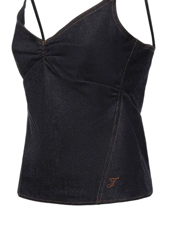 Jacquemus The De-nîmes Pina Denim Top - Deep Navy Blue