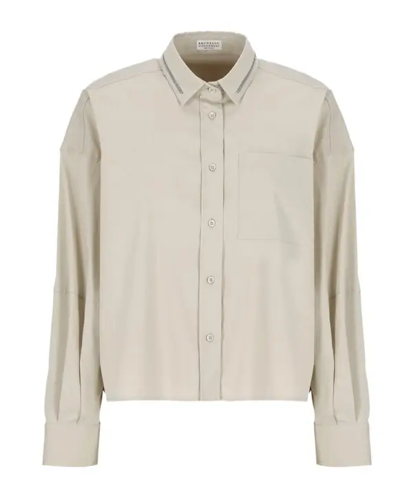 Brunello Cucinelli Monili Chain Button-up Shirt