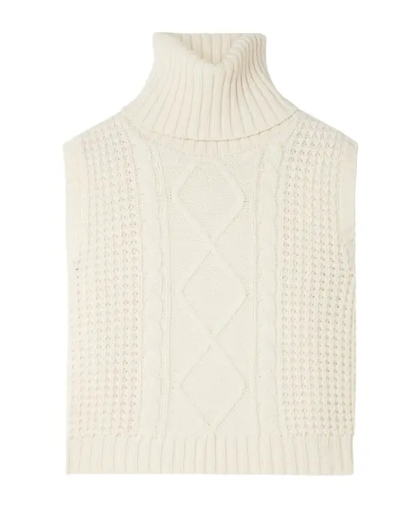 Perfect Moment Cable-knit Roll-neck Top