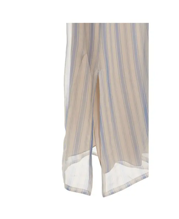 Brunello Cucinelli Striped Maxi Silk Shirt Dress