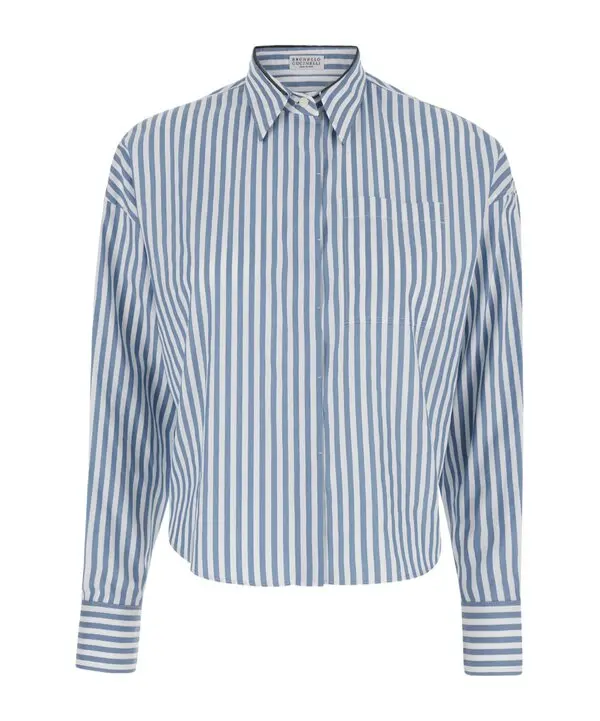 Brunello Cucinelli Stripe Detailed Buttoned Shirt