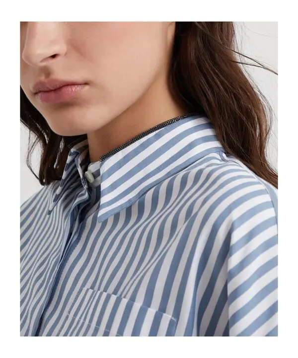 Brunello Cucinelli Stripe Detailed Buttoned Shirt