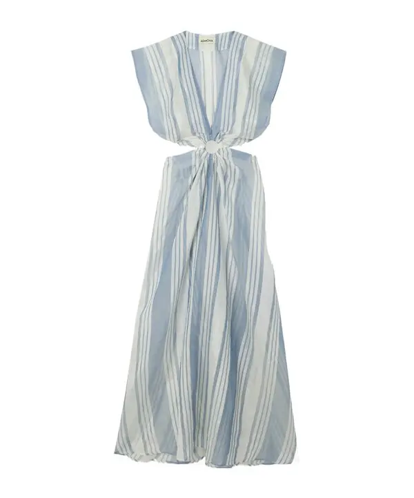 ADMONA Striped Mesh Maxi Dress