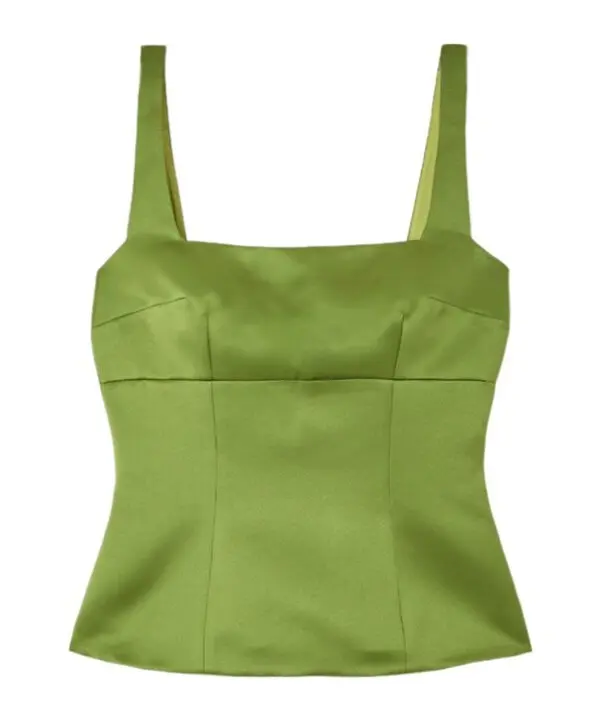 EMILIA WICKSTEAD Paneled Duchesse-satin Top