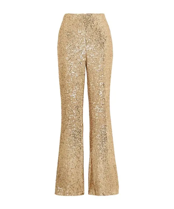Akris Sequin Stretch Silk Mesh Flared Pants