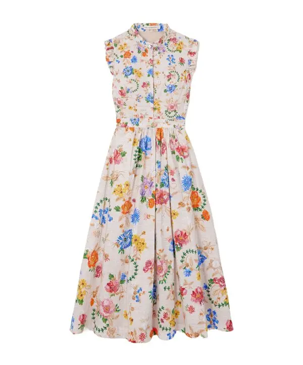 MARY KATRANTZOU Cotton-poplin Midi Dress
