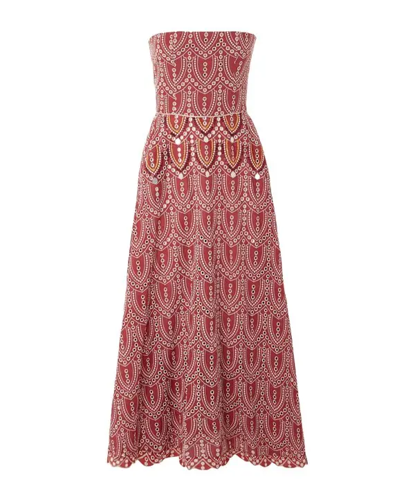 Johanna Ortiz Anglaise Maxi Dress - Red