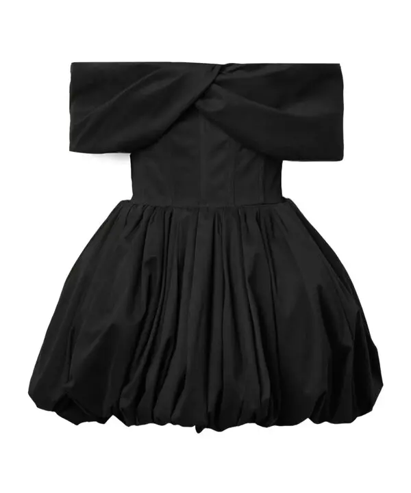 Brandon Maxwell Off-the-shoulder Cotton Blended Poplin Mini Dress