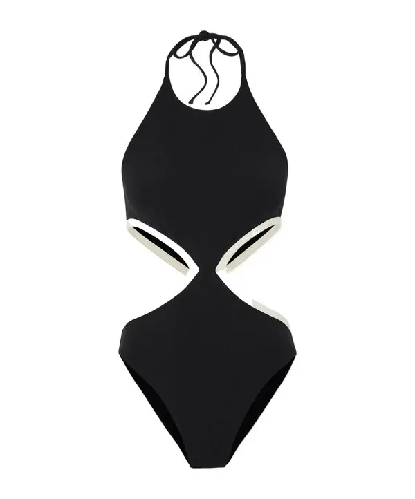 Lisa Marie Fernandez Halter Neck Cutout One-piece Swimsuit - Black