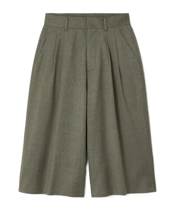 FORTELA Pleated Wool Blend Shorts